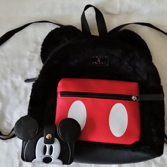 Disney | Accessories | Mickey Mouse Furry Backpack | Poshmark